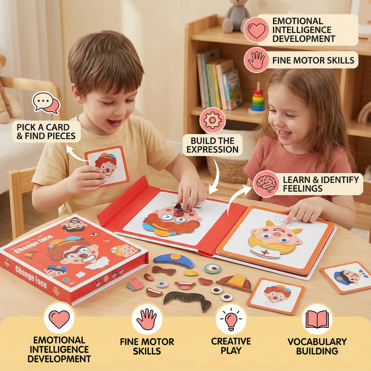 Educational Facial Expression Learning Puzzle for Kids – Kiddofinds