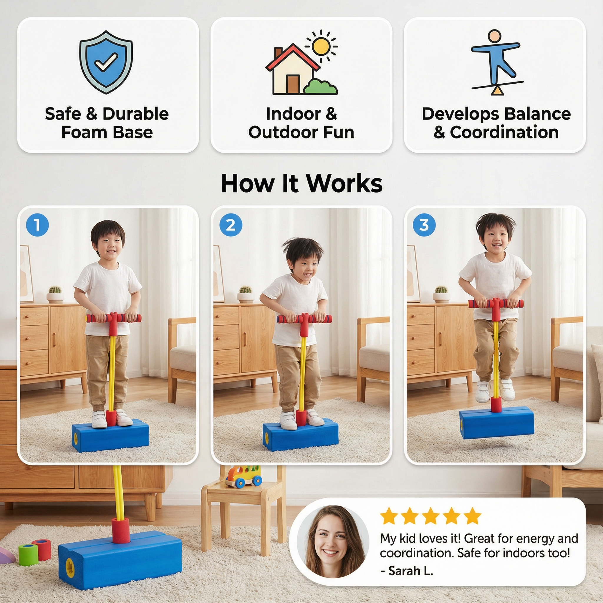 Kids Foam Pogo Jumper – Bouncing Toy for Indoor & Outdoor Fun – Kiddofinds