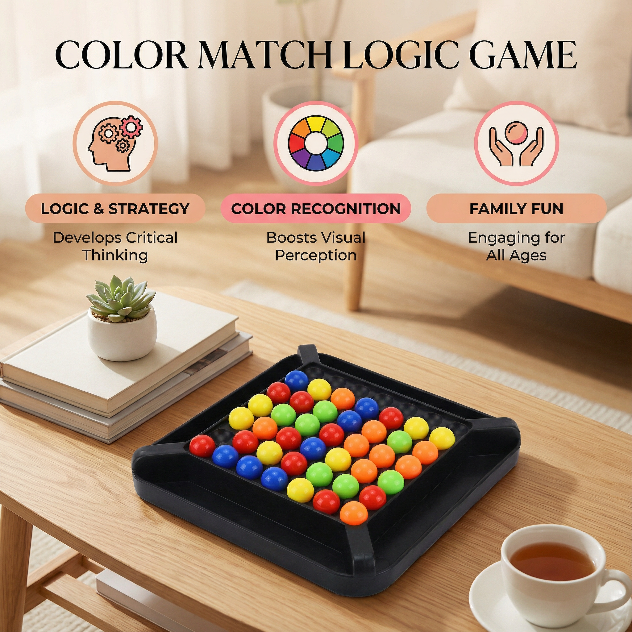 Color Match Logic Game – Interactive Marble Puzzle for Kids & Adults ...